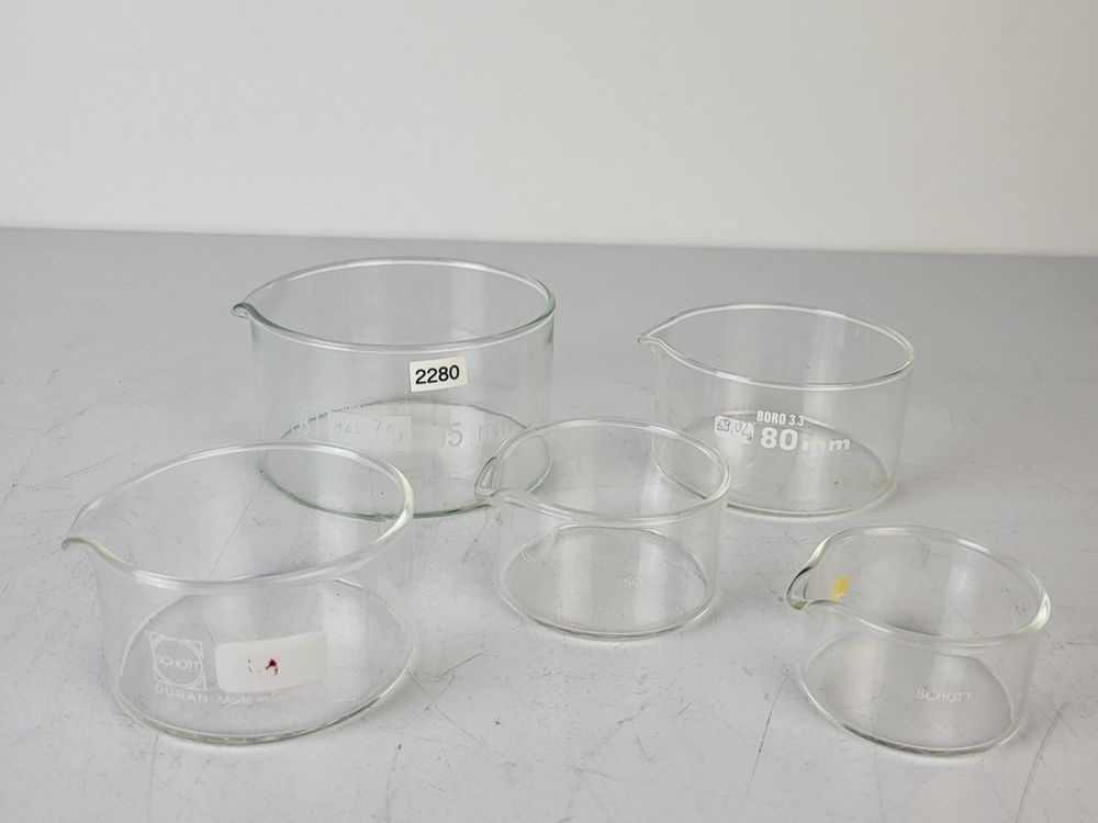 Laborglas Kristallisierschalen-Set ⌀ 50mm - 95mm mit Ausguss | Kaufen auf Ricardo
