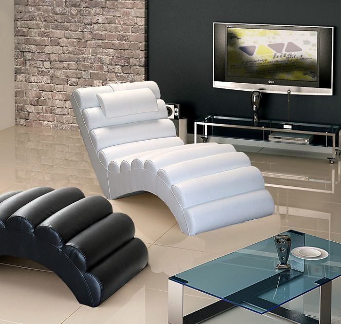 Relaxliege Liege Sessel Longchair, Kunstleder weiss | Kaufen auf Ricardo