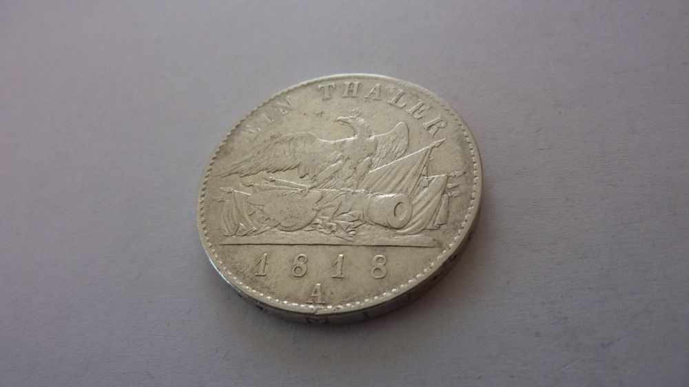 Silbermünze aus Preussen : 1 Taler Friedrich III. 1818 , ss (Gebraucht ...