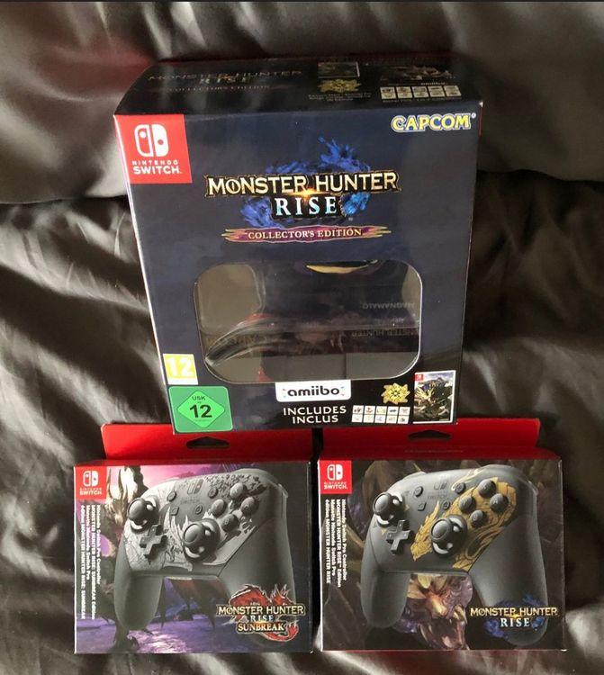 Monster Hunter Rise Collector + 2 Pro Controller / RARE (Neu und ...