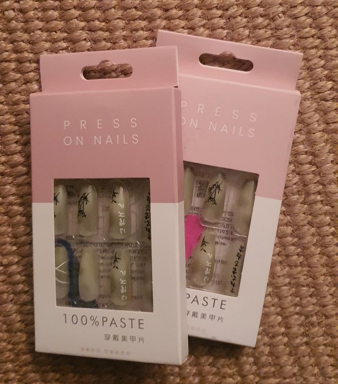 💅🏼, Press on Nails Bambus-Muster, 2Pack Turbonails, unghie (Neu und ...