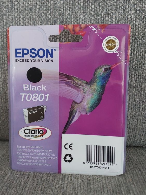 Epson Black T0801, schwarz (Neu und originalverpackt) in Wil SG für CHF 10 – mit Lieferung auf ...