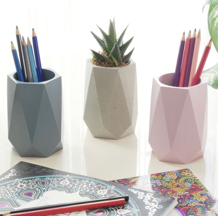 Moderne Blumentopf-Stifthalter / Dekoration / Beton / Mörtel | Kaufen auf Ricardo