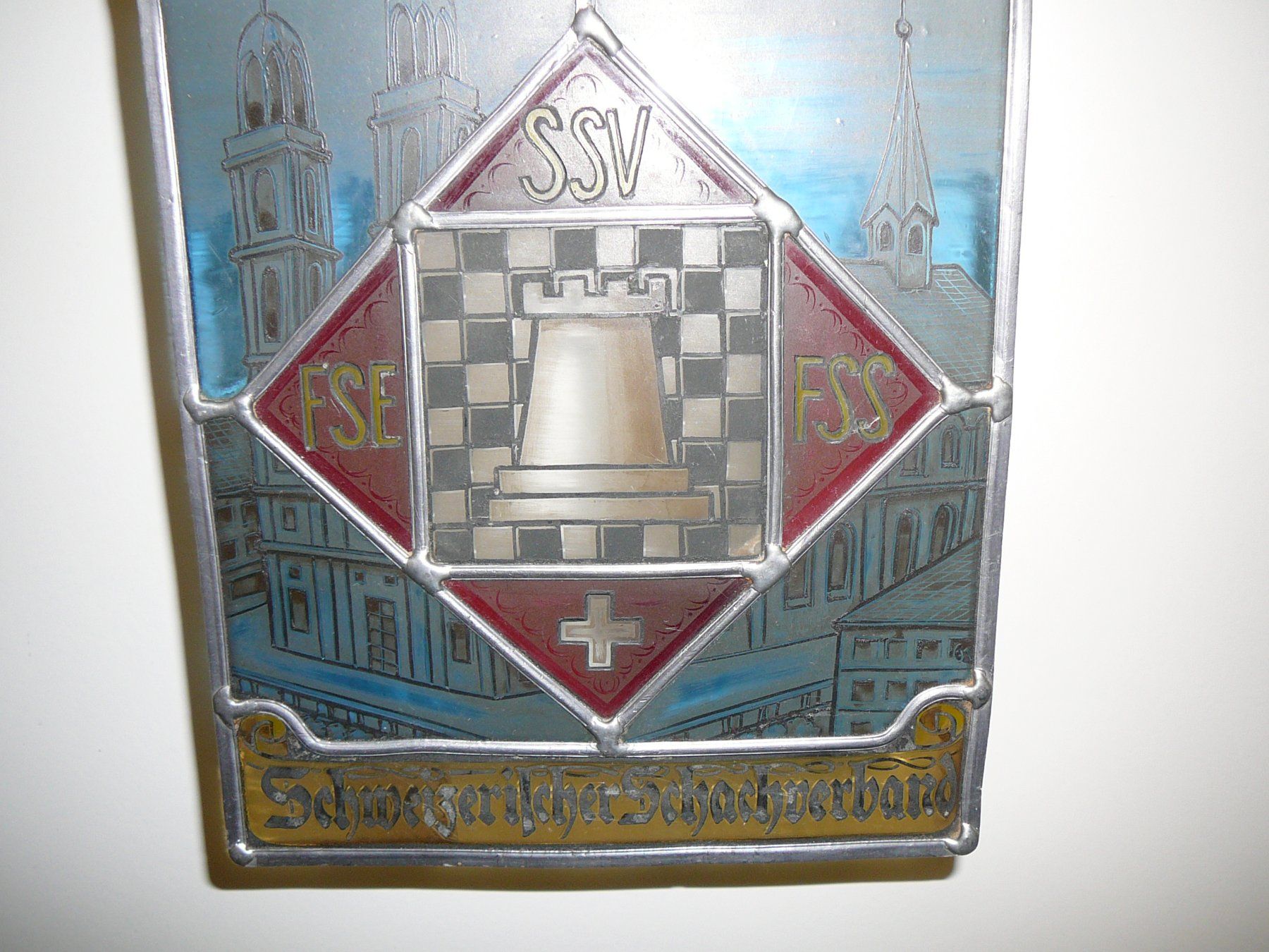 , Schweizerischer Schachverein! Wappenscheibe bleiverglas (Gebraucht ...