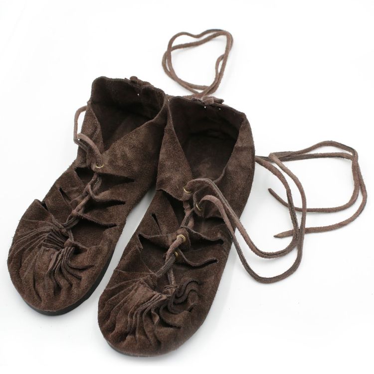 Sandalen Leder Bundschuhe Braun Gr. 41 Larp Mittelalter (Neu und ...