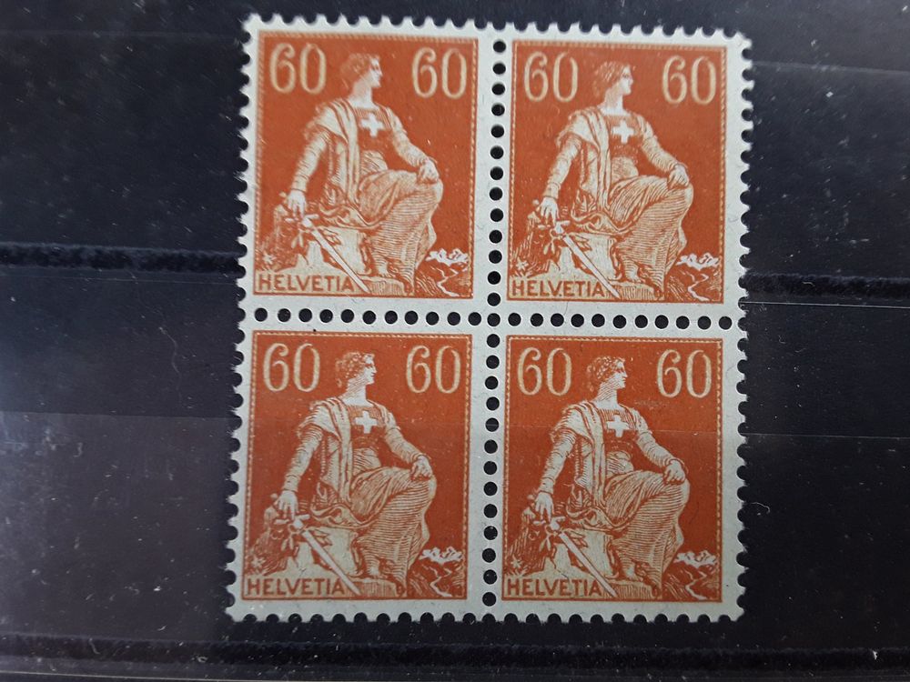 HELVETIA MIT SCHWERT 4ER BLOCK NR 140. POSTFRISCH K 320.- (Neu (gemäss Beschreibung)) in ...
