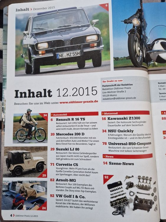 Renault 16 Nsu Quickly Universal B50 Suzuki LJ80 Corvette C3 (Gebraucht ...