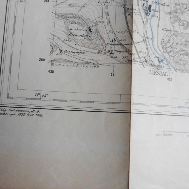 Topo-Karte,1925,Kaiseraugst-Nusshof-Liestal-Magden-Arisdorf | Kaufen ...