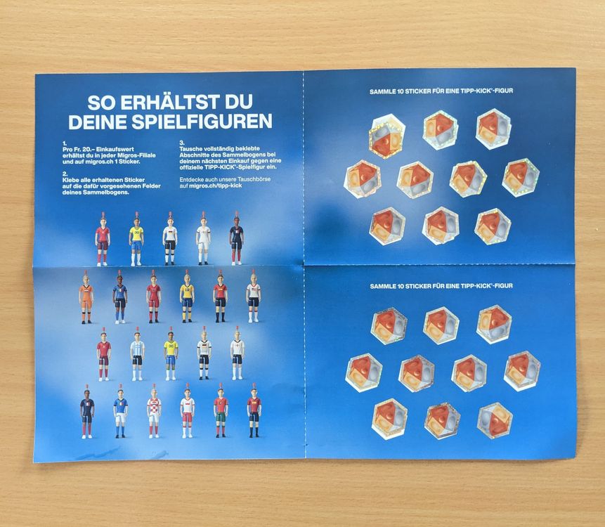 Tipp-Kick Mania Migros zwei volle Sammelkarten | Kaufen auf Ricardo