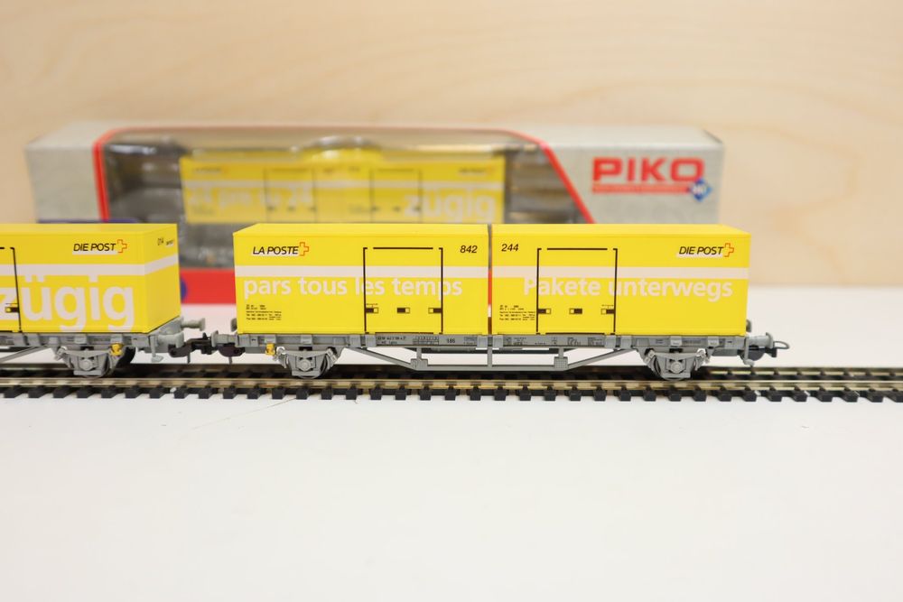 PIKO 8 x Schweizer Post Container Wagen Set 57724/26 (Gebraucht) in ...