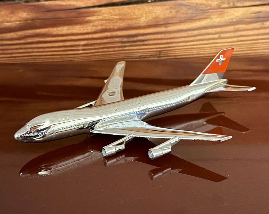 Boeing 747 de Swissair en acier chromé | Kaufen auf Ricardo