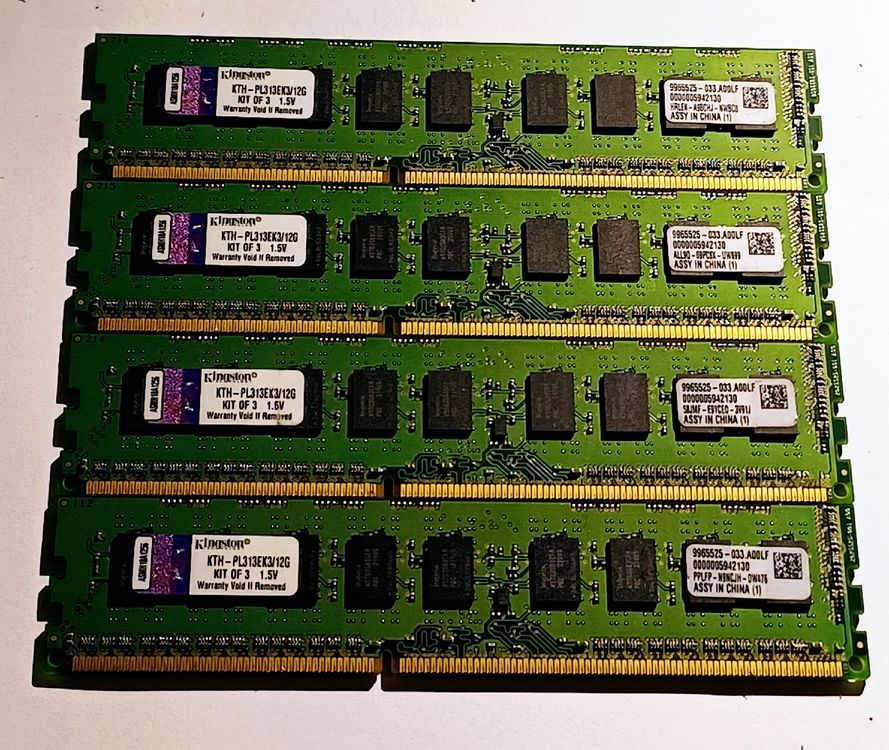 16GB RAM Kit (4x 4GB) Kingston DDR3-1333 ECC Unbuffered (Gebraucht) in ...