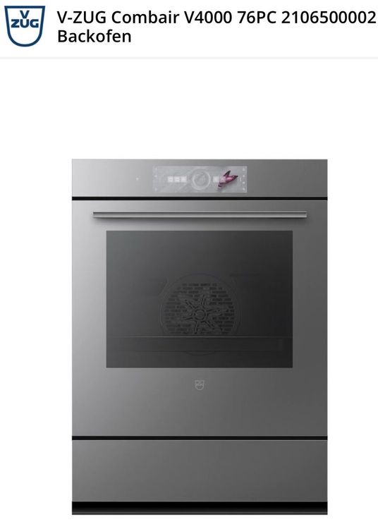 V-ZUG Combair V4000 76PC 2106500002 Backofen CH Norm 55,er (Neu und ...