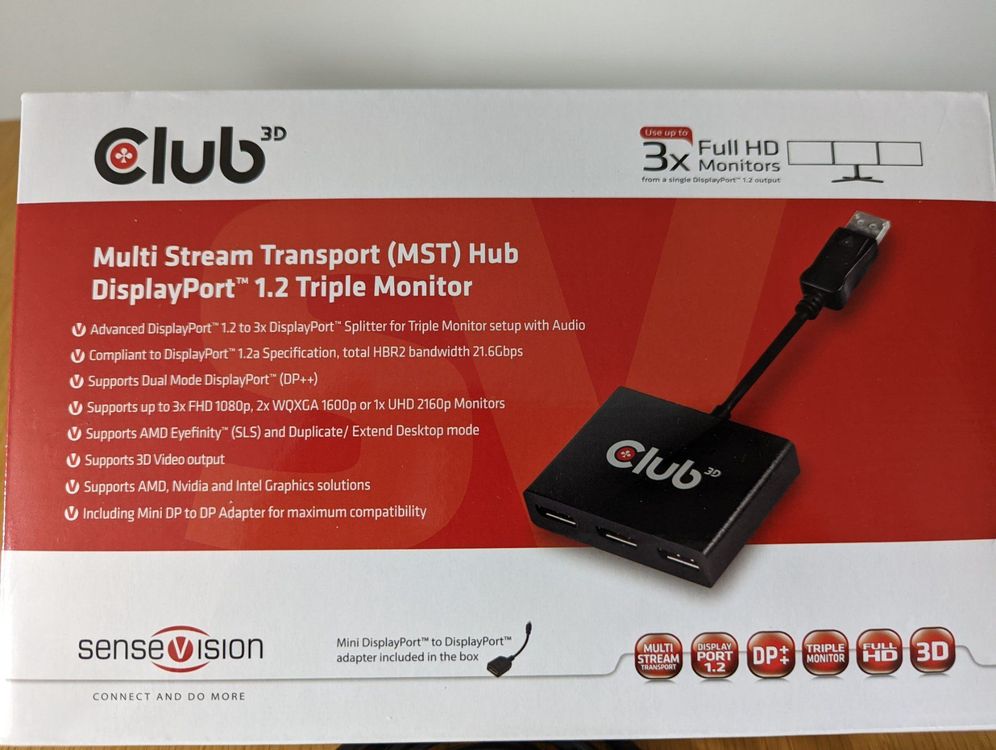Multi Stream Transport Hub; DisplayPort 1.2 Triple Monitor | Kaufen auf ...