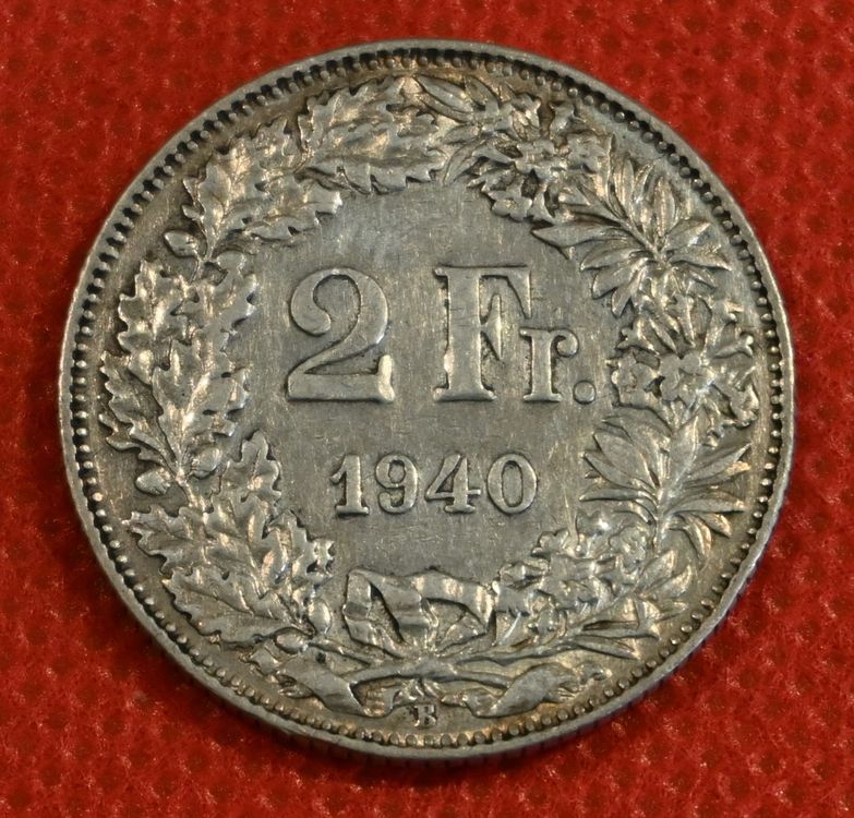 2 Franken 1940 Silber (Gebraucht) in Winterthur für CHF 9 – mit Lieferung auf Ricardo kaufen