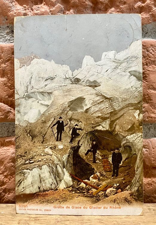 1906 Antike AK - RHONEGLETSCHER - Grotte de Glace - belebt (Gebraucht) in Root für CHF 1 – mit ...