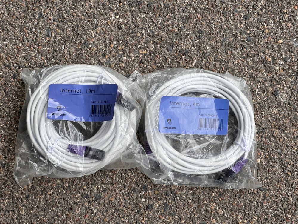 Swisscom Internet Kabel, 4m+10m RJ45 Originalverpackt! (Neu und ...