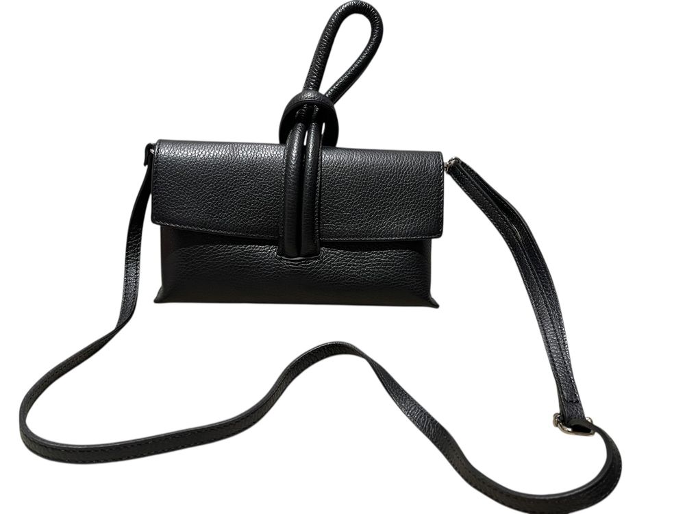 DESIGNER ITALY TASCHE ECHT LEDER SCHWARZ AUSGEFALLEN SCHÖN (Gebraucht ...