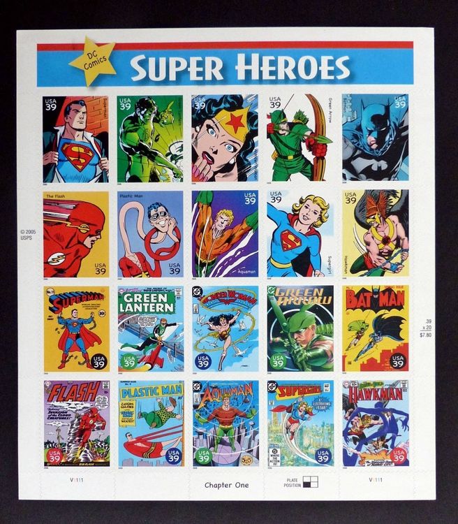 SUPER HEROES 2005 DC COMICS STAMP BATMAN FLASH WONDER WOMAN | Kaufen ...