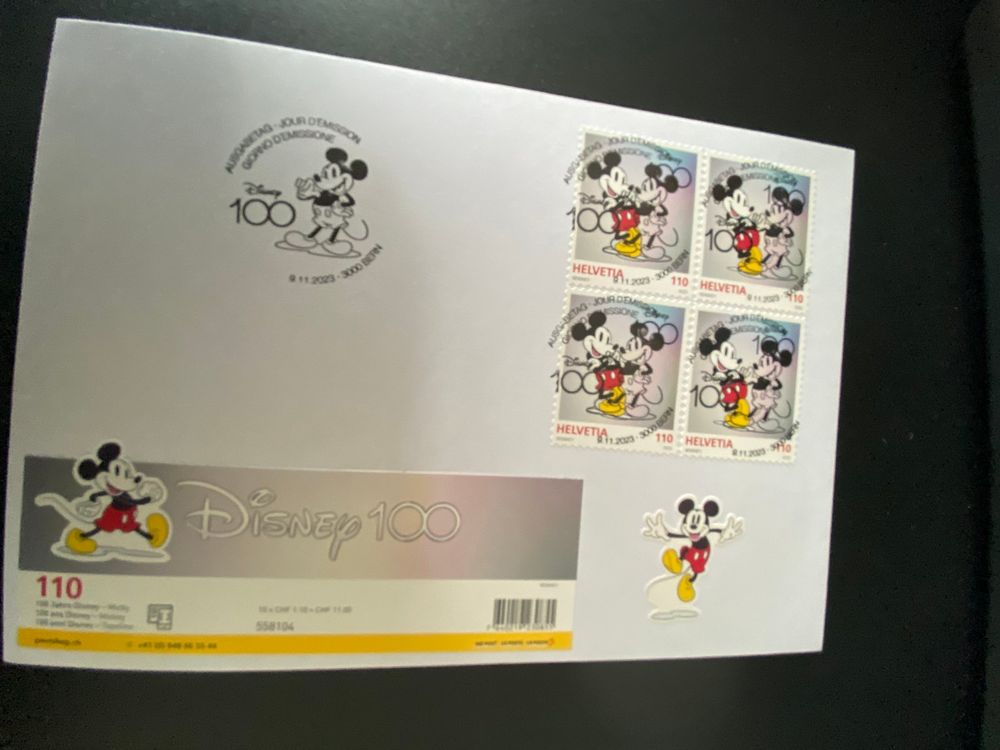 100 Jahre Disney Micky 4er Block 2023 Ag Tg Vollstempel (Neu (gemäss ...