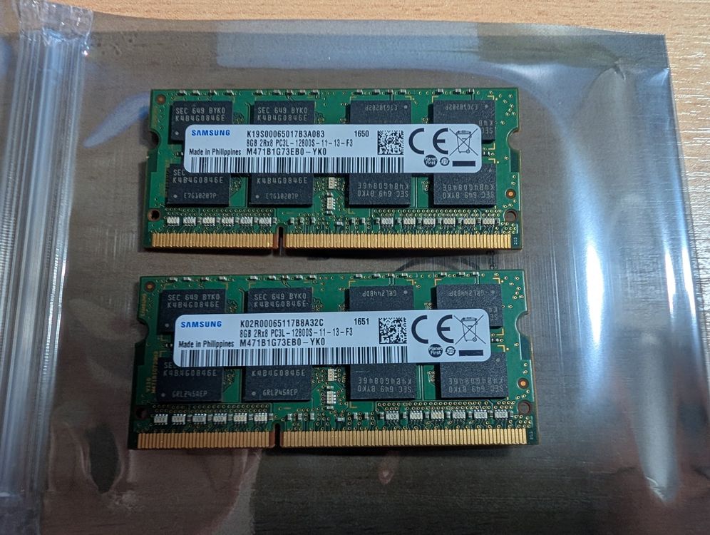 Samsung RAM 16 GB PC3L ( 2 x 8GB ) (Gebraucht) in Stans für CHF 5 – mit ...
