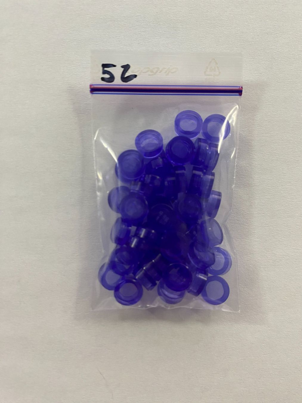 Lego Trans-Purple Tile, Round 1 x 1 52 Stück (Neu (gemäss Beschreibung ...