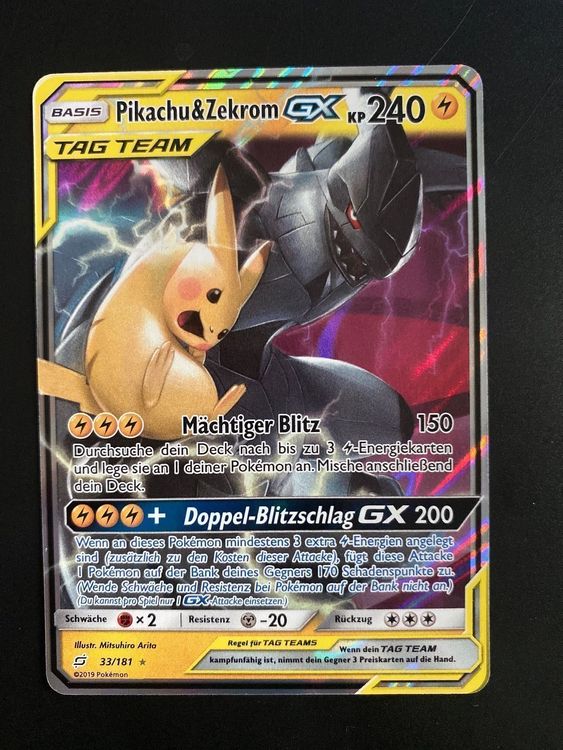 Pokemonkarte Pikachu & Zekrom GX (Neu (gemäss Beschreibung)) in Neuhausen für CHF 15 – mit ...