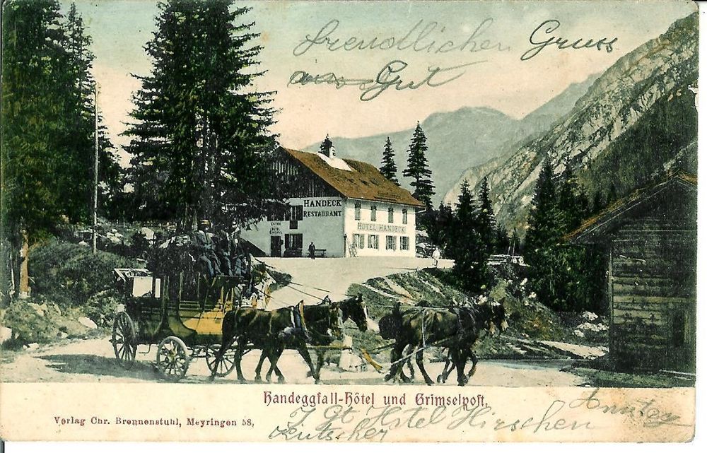 Handegg Guttannen BE Grimsel-Post-Kutsche farbig 1905 (Neu (gemäss ...