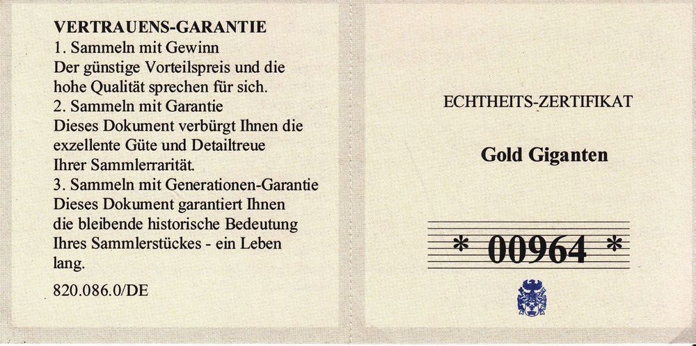 Gigant Medaille "1898 Single 9 Pond" (Neu und originalverpackt) in ...