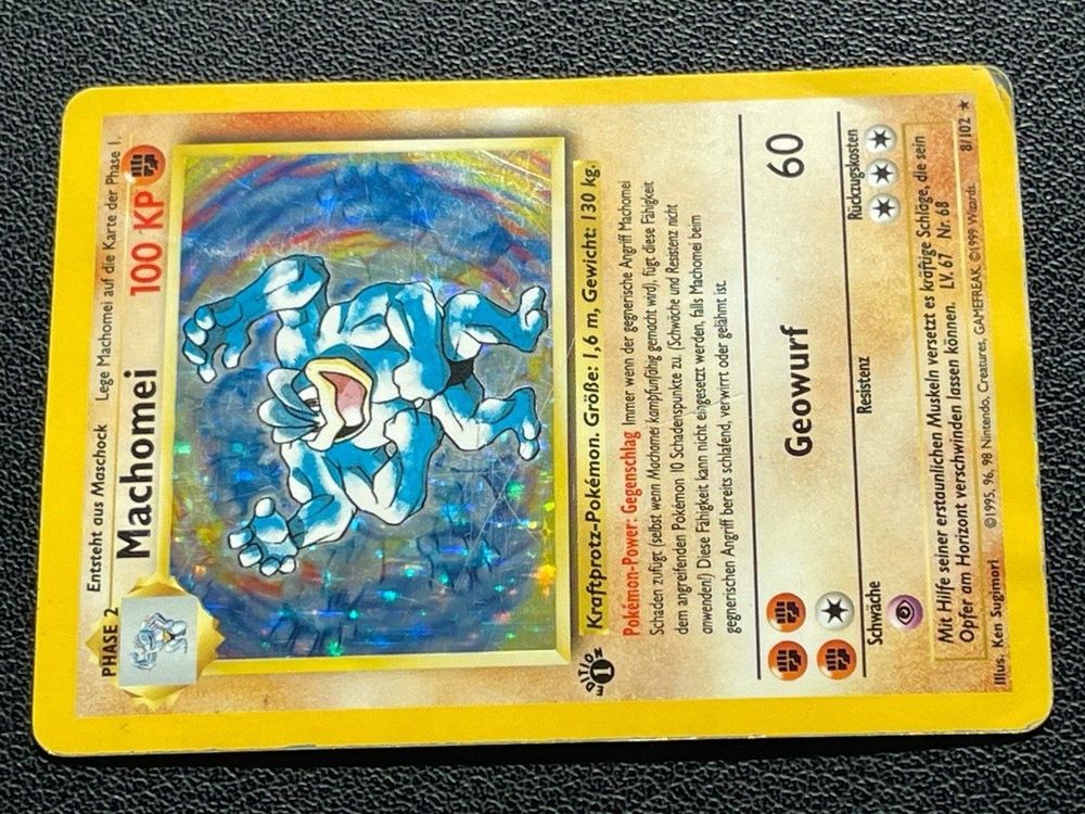 Machomei 8/102 Holo Rare Pokémon Base Set 1st. Edition (Neu (gemäss Beschreibung)) in Uster für ...