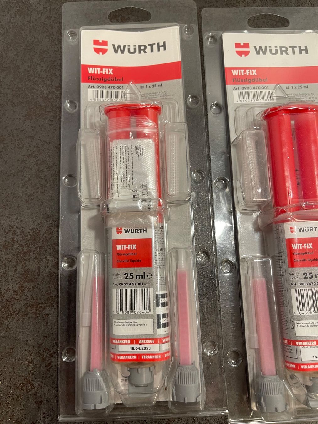 4 x 25 ml 2K Flüssigdübel ( Komplettes Set ) WÜRTH WIT - Fix (Neu und ...