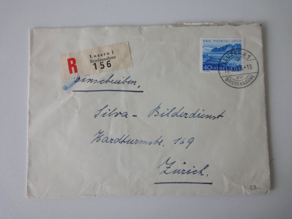 457.) Couvert Einschreiben 1953 - Luzern - Pro Patria | Kaufen auf Ricardo