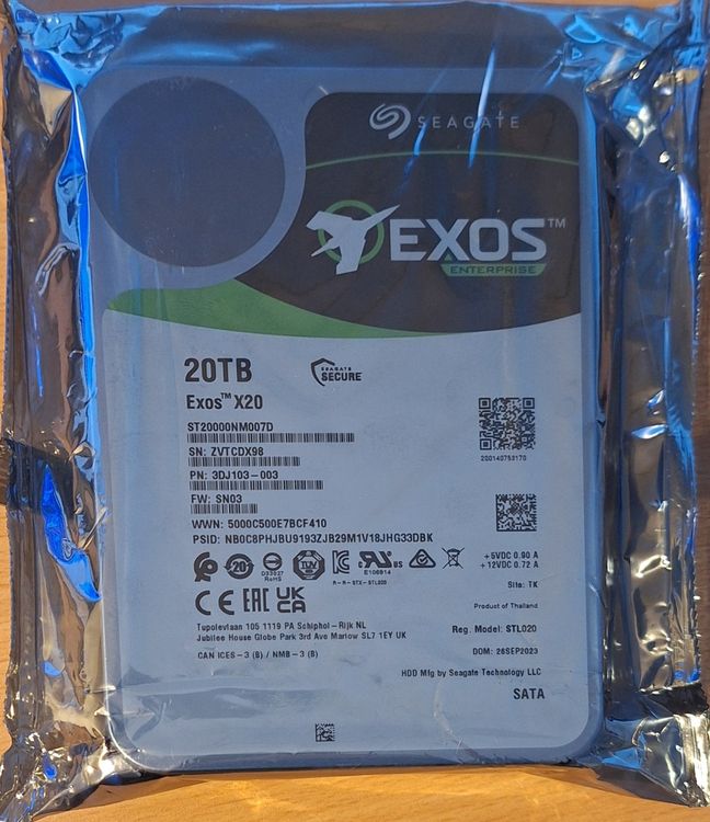 Neue Seagate Exos X20 SATA 20TB Originalverpackt | Kaufen auf Ricardo