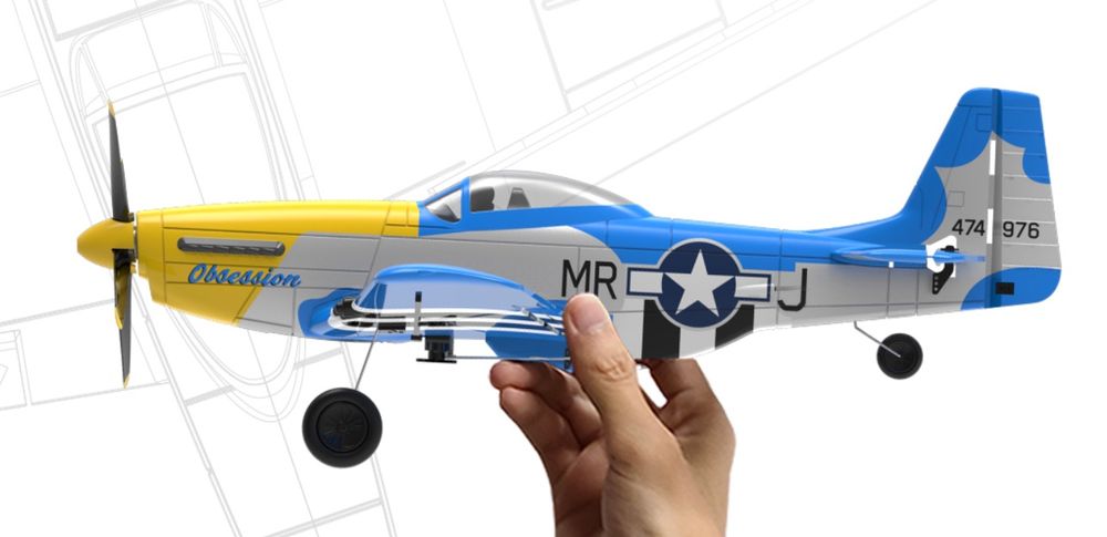 Neue Mustang P-51D in blau, 400mm RTF, alles dabei (Neu und ...