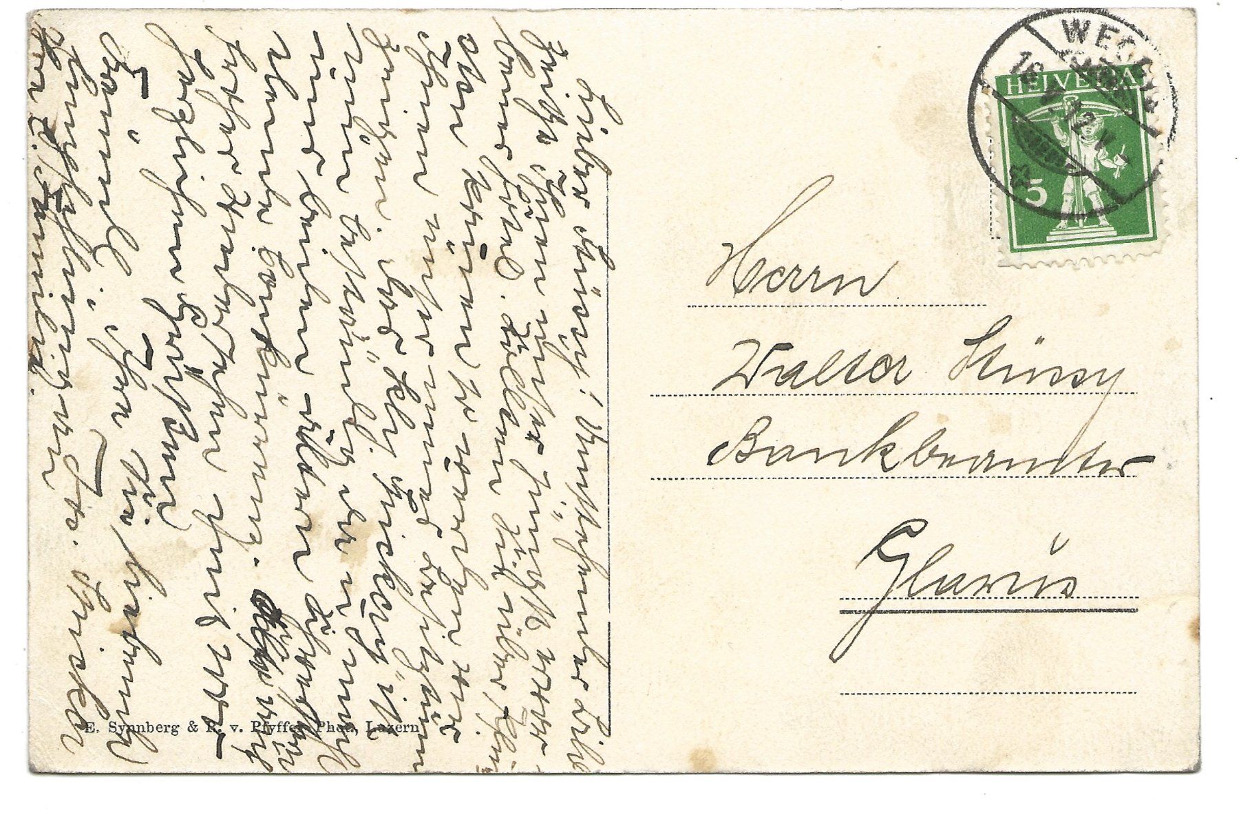 Weggis (LU) Hôtel Pension Eden - Gartenanlage - 1912 (Gebraucht) in ...