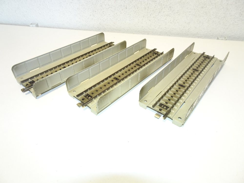 3 Märklin M-Gleis Blechbrücken Metallbrücken Rampe HO 7161 (Gebraucht ...