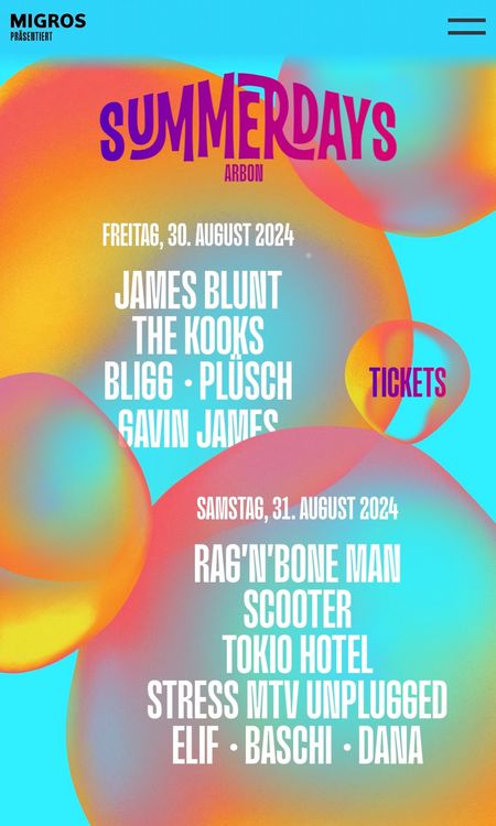 2 x 2-Tagespass Summerdays Arbon (Neu und originalverpackt) in Wünnewil für CHF 233 – mit ...