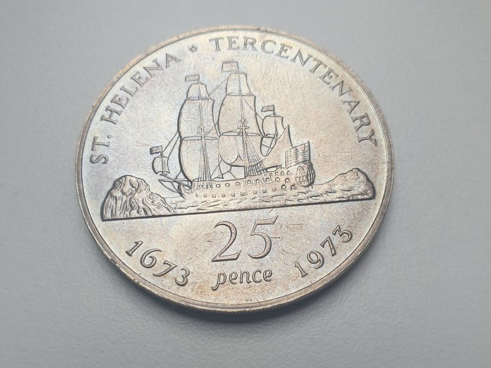🇬🇧 UK 25 Pence 1973 St Helena Silver UNC 28.36g .925 (Gebraucht) in ...