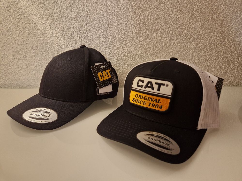Caterpillar Cap 2x Black + Black / White (Neu und originalverpackt) in ...