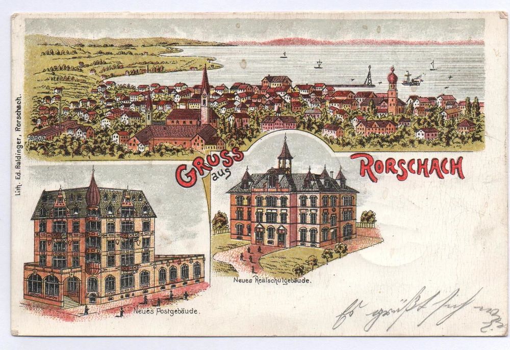 LITHO Gruss aus RORSCHACH Post & Schule | Kaufen auf Ricardo