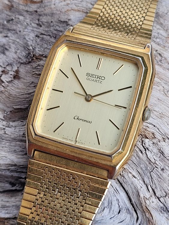 Elegante SEIKO Herren Armbanduhr Chronos Quartz vergoldet (Gebraucht ...