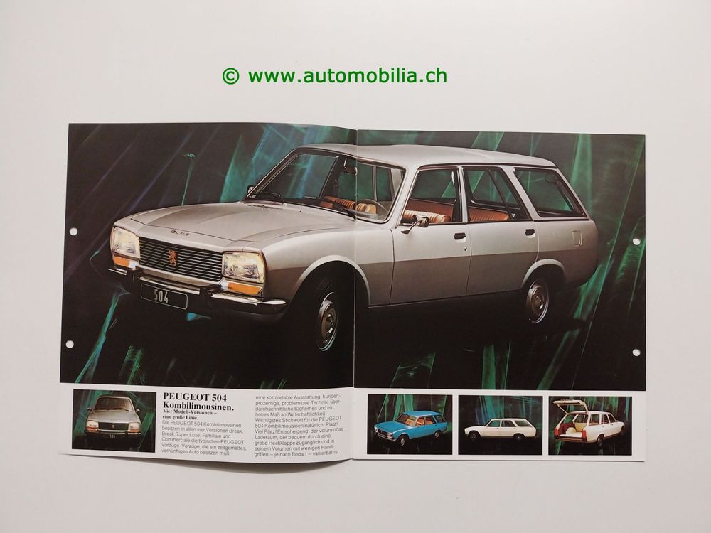 Peugeot 504 Break/Familiale/Commercial Prospekt 1975 deutsch (Gebraucht ...