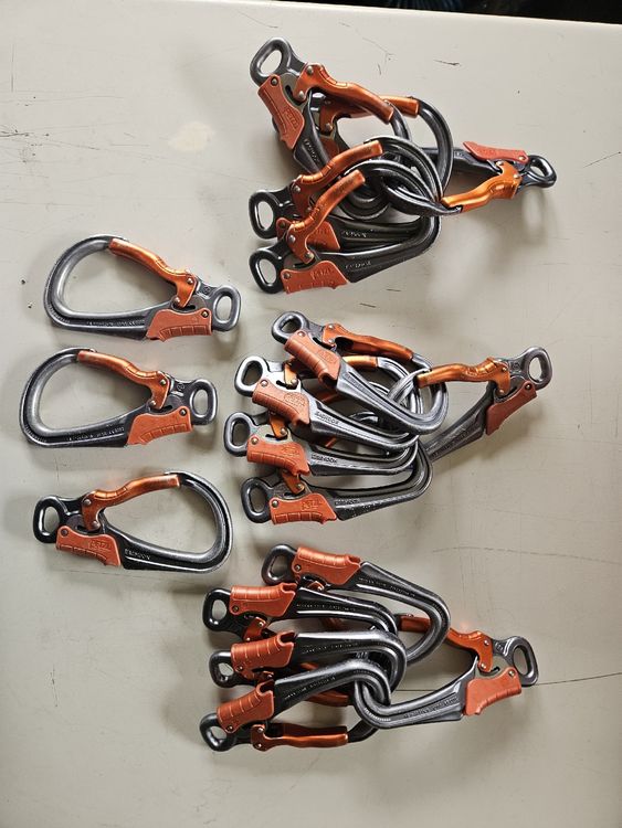18x PETZL Eashook Karabiner, Top Zustand, ideal für Bergstei (Gebraucht ...
