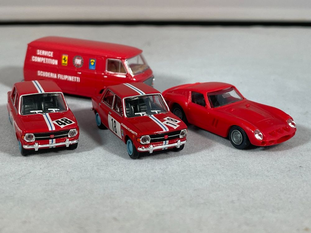 Ferrari 250 GTO Fiat 128/238 Sc. Filipinetti Brekina H0 1/87 (Neu und ...