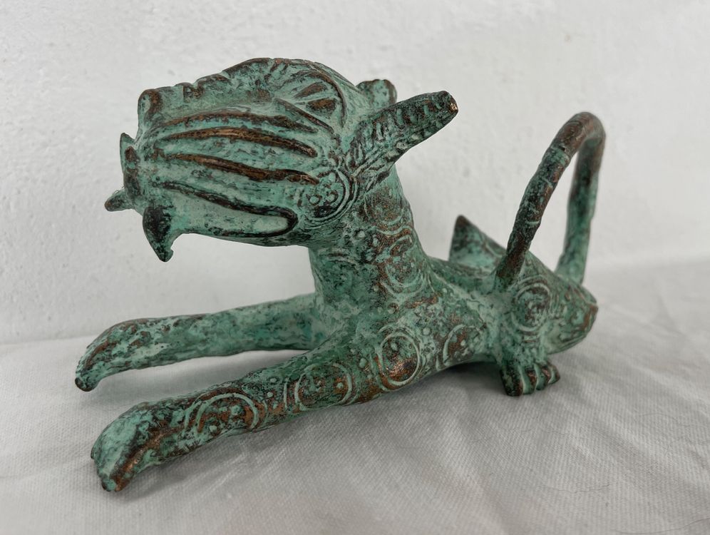 feiner alter Leopard Bronze Benin Länge 14 cm Höhe 7,5 cm | Kaufen auf Ricardo