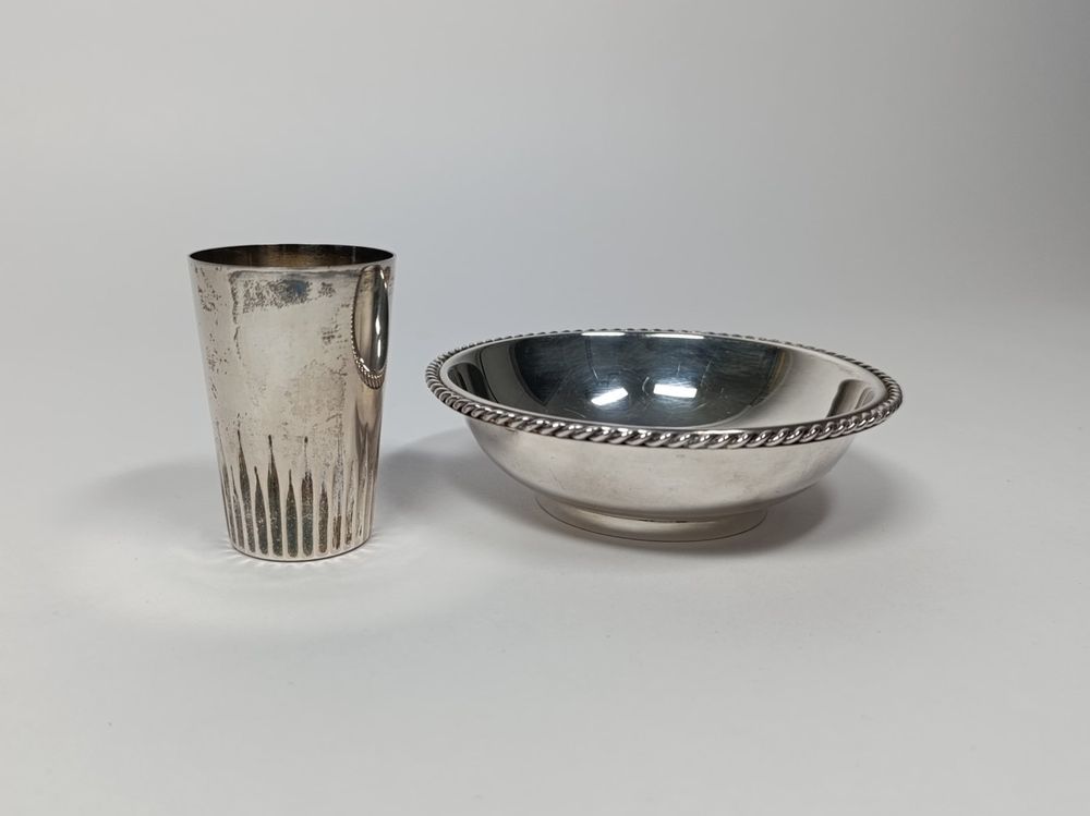 Timbale et bol en argent 800 (D'occasion) à Thielle pour CHF 80 – avec ...