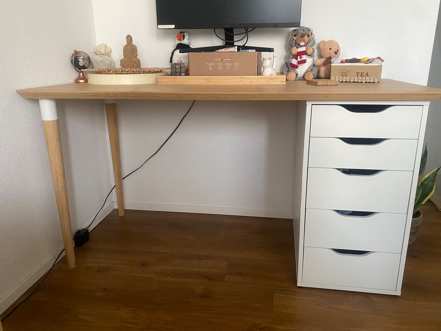 Desk and drawers IKEA HILVER + ANFALLARE + ALEX / Schreibtis (Gebraucht ...