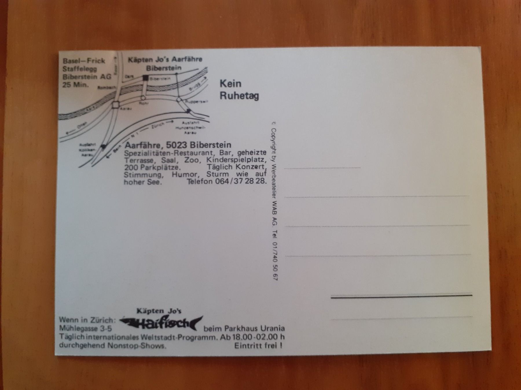 Werbe AK Käpten Jo's Aarfähre Biberstein belebt AK Aargau (Gebraucht ...