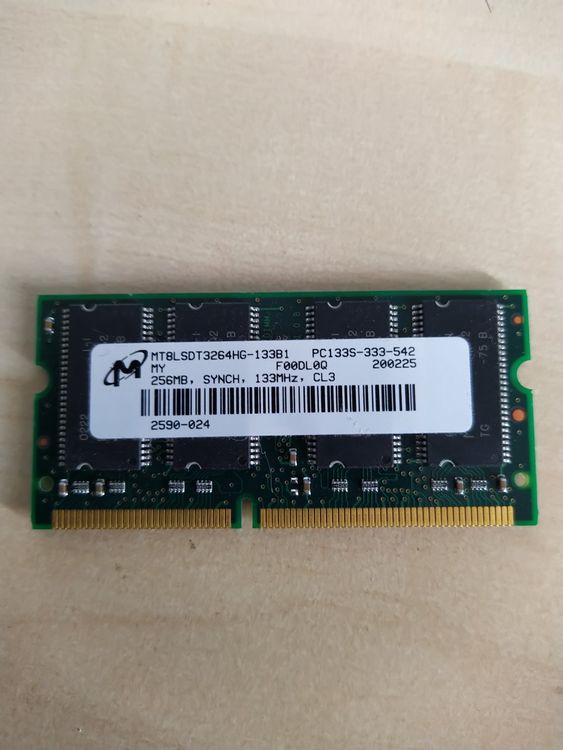 RAM Speicher 256 MB Synch 133MHz CL3 (Gebraucht) in Zürich für CHF 4 ...