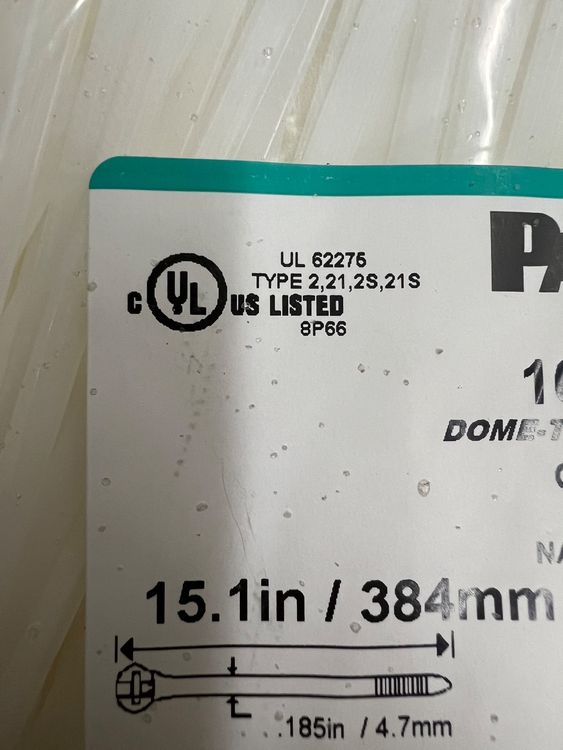 PANDUIT Kabelbinder 1000 x mit Edelstahlzunge BT4S-M. 384mm. (Neu ...